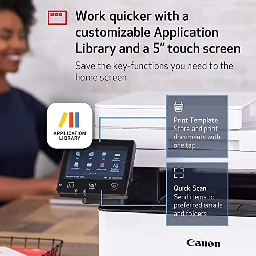 Canon imageCLASS MF455dw Wireless Monochrome All-in-One Laser Printer, Print&Copy&Scan&Fax, Duplex Printing, 40ppm, 600 x 600 dpi, 5" Color Touchscreen Display, Bundle with Lanbertent Printer Cable