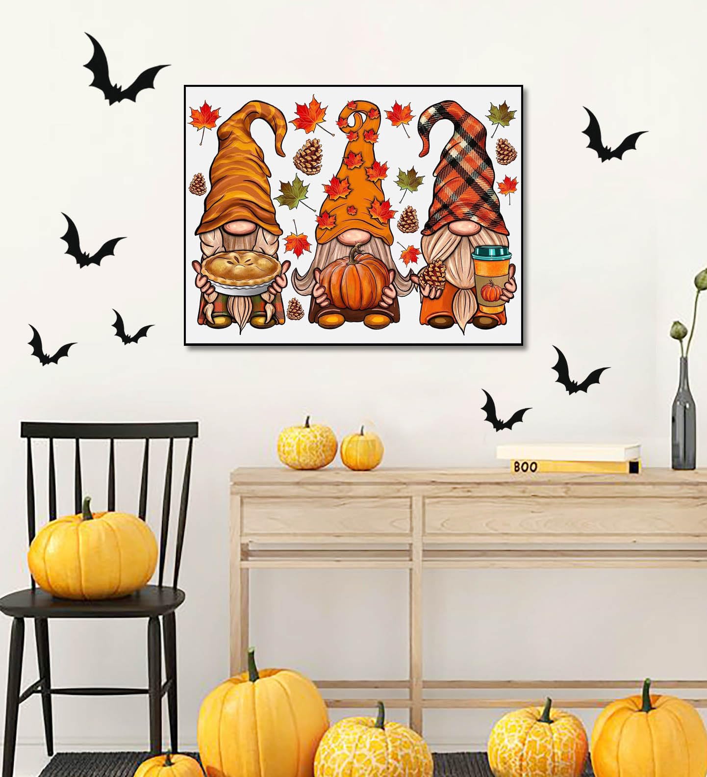 Cirmgete Fall Diamond Painting Kit,5D Diamond Art Kits for Thanksgiving Adults Full Round Drill,Paint by Diamonds Round for Wall Decor Gift