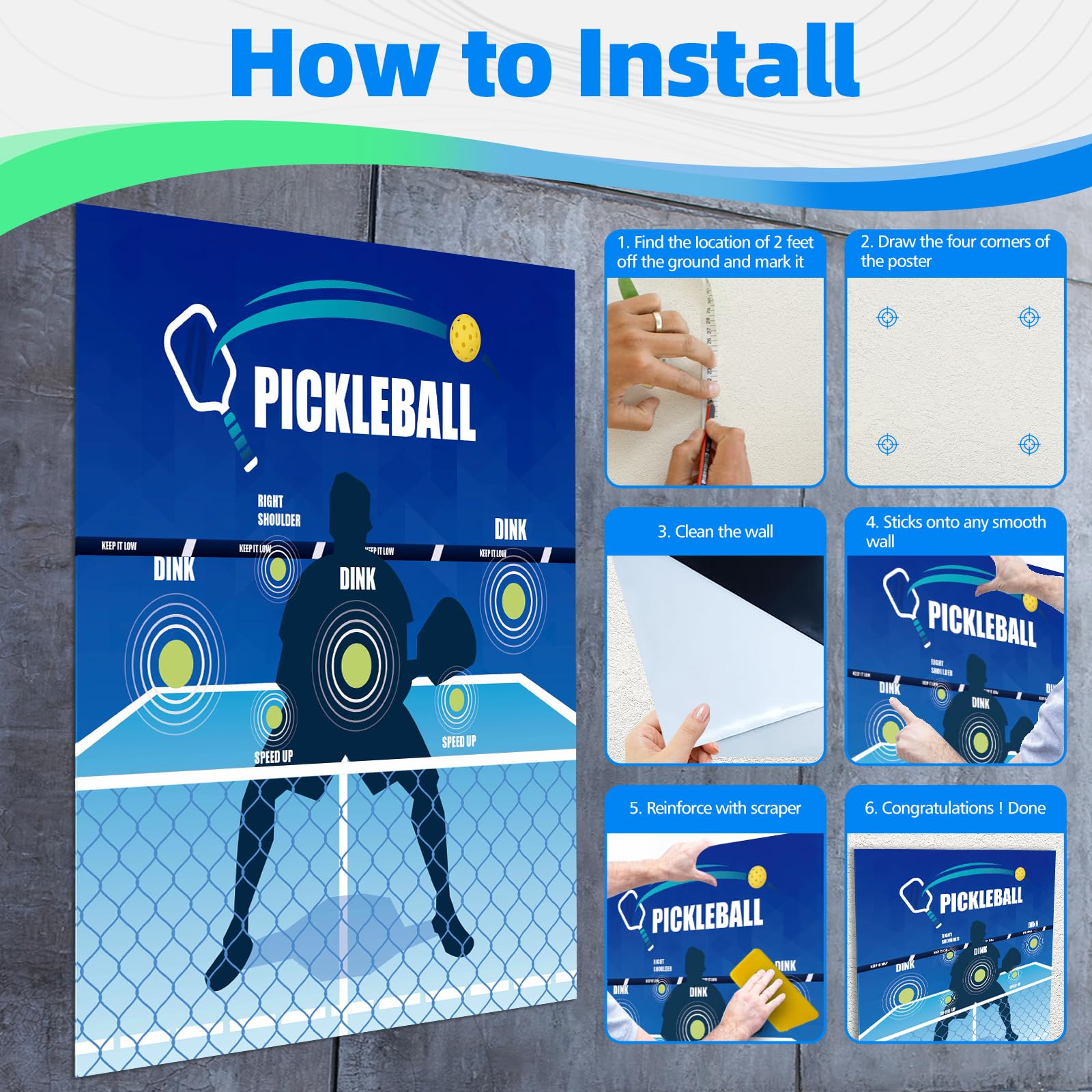 Dink Master Pickleball Practice Board-Wall Pickleball Rebounder Training Aid-Quickly Practice Your Forehand,Dink Shot and Volley and Improve Your Pickleball Game-2.7ft*2.4ft