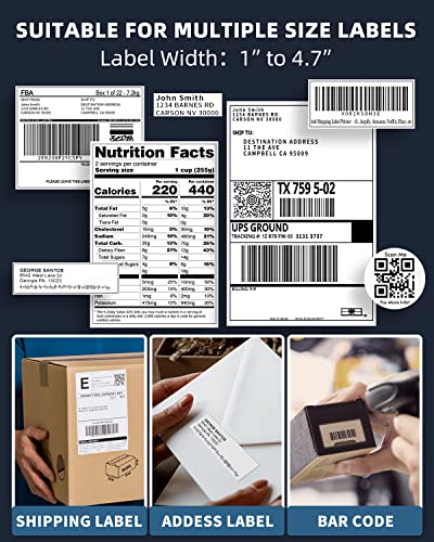 Bluetooth Label Printer with Thermal Round Pink Label - 2", 750 Sheets,1 Roll