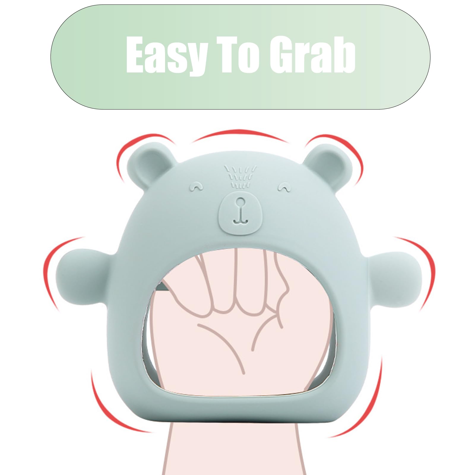 Farowu Silicone Teething Toys for Babies 3-12 Months BPA-Free Baby Chew Toys Anti-Drop Baby Mitten Teether for Soothing Adorable Cute Silicone Baby Teether Toy