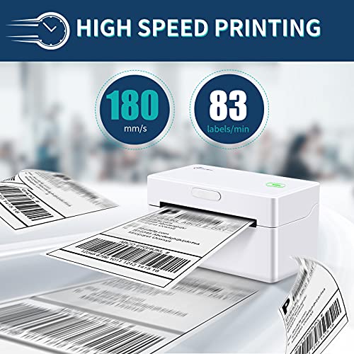 Label Printer - 180mm/s Wireless Shipping Label Printer, 4×6 Commercial Direct Thermal Label Printer for Shipping Packages, Label Maker, Compatible with USPS, UPS, Support BT (Contact CS for Driver)