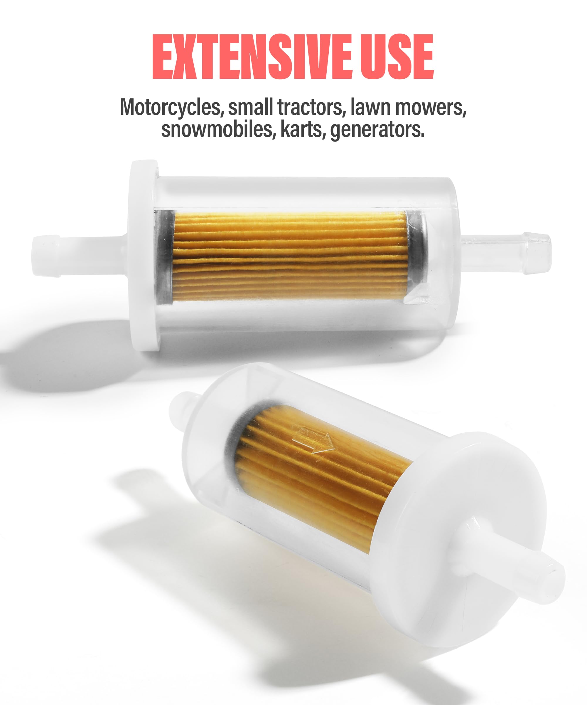 ESEWALAS 2PCS Fuel Filter for 1/4" Hose Lines,Inline Diesel Gasoline Fuel Filter,Universal High Flow Fuel Filters Replacement,Replace OEM 493629 695666 691035 5065 5065D 5065K
