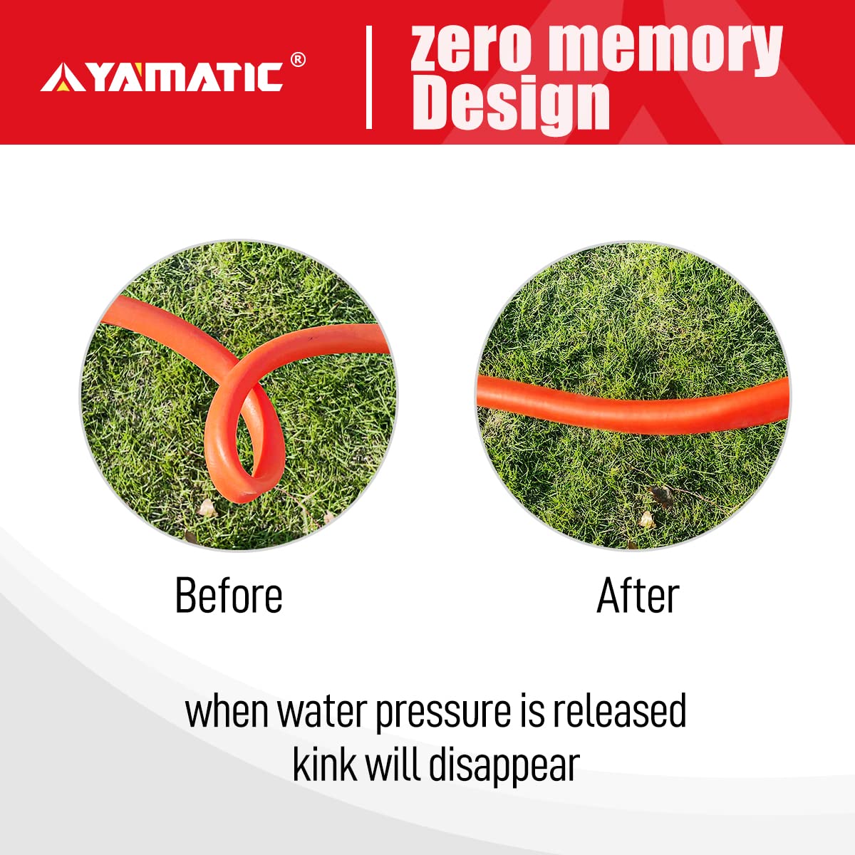 YAMATIC Heavy Duty Garden Hose 5/8 in x 75 ft, Super Flexible Water Hose, All-weather, Lightweight, Burst 600 PSI