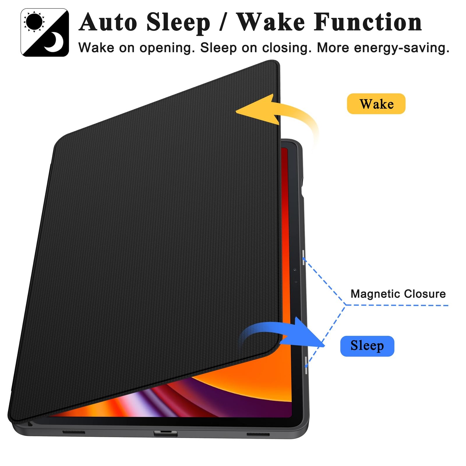 Soke Case for Samsung Galaxy Tab S9 2023 [SM-X710/X716B/X718U]-Premium Shock Proof Stand Folio Case, Multi-Viewing Angles, Soft TPU Back Cover for Galaxy Tab S9 11 inch Tablet, Black