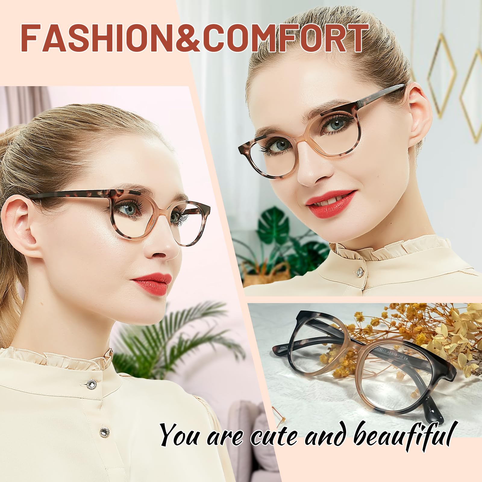 OCCI CHIARI Small Round Reading Glasses Women Stylish Readers for Petite Face(Brown 2.5x) 1.0 1.25 1.5 1.75 2.0 2.25 2.5 2.75 3.0 3.5 4.0 5.0 6.0