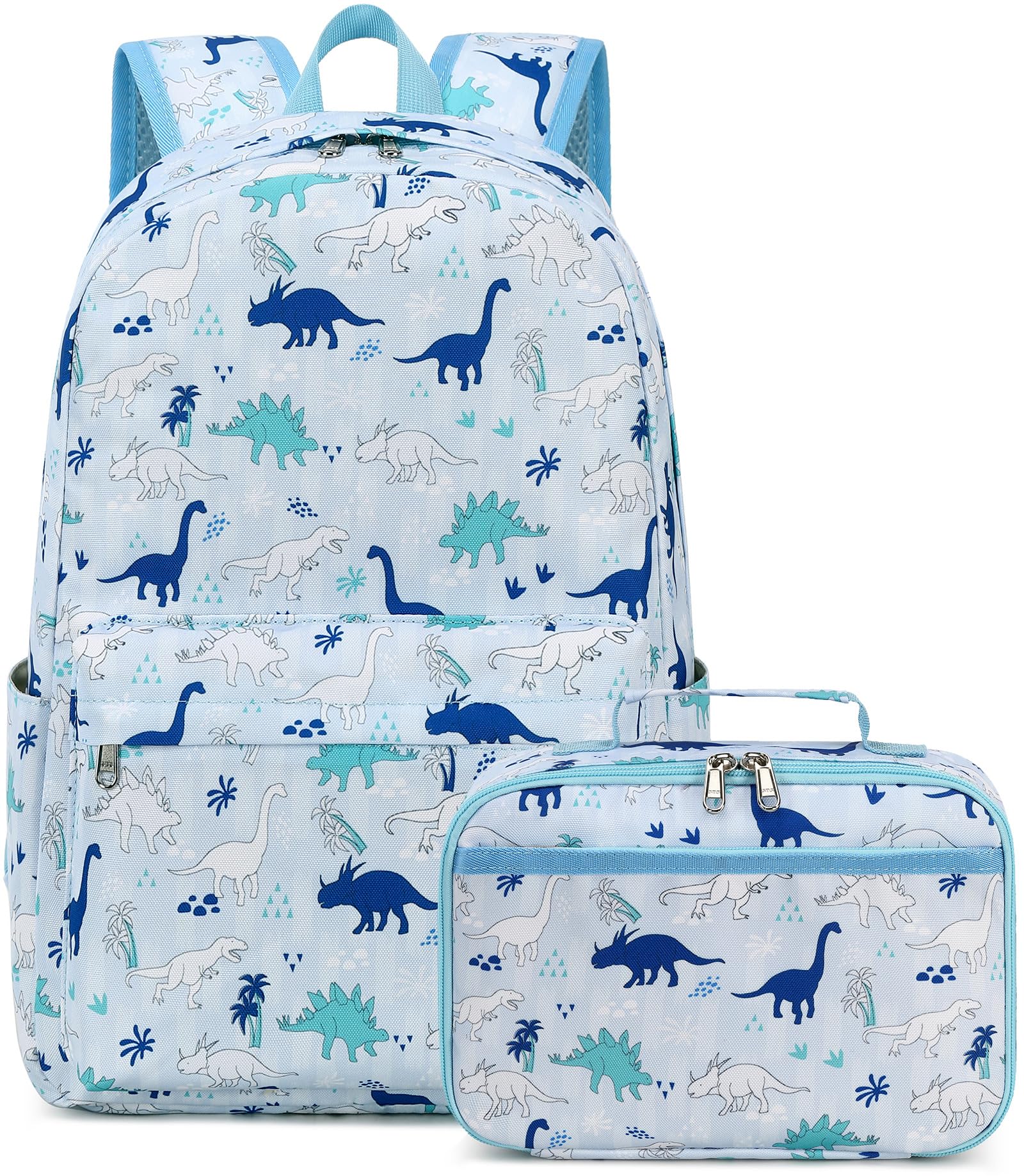 LOIDOU Kids Backpack Boys Preschool Kindergarten Elementary School Backpacks with Lunch Box Dinosaur Kids School Bags BookBag Set