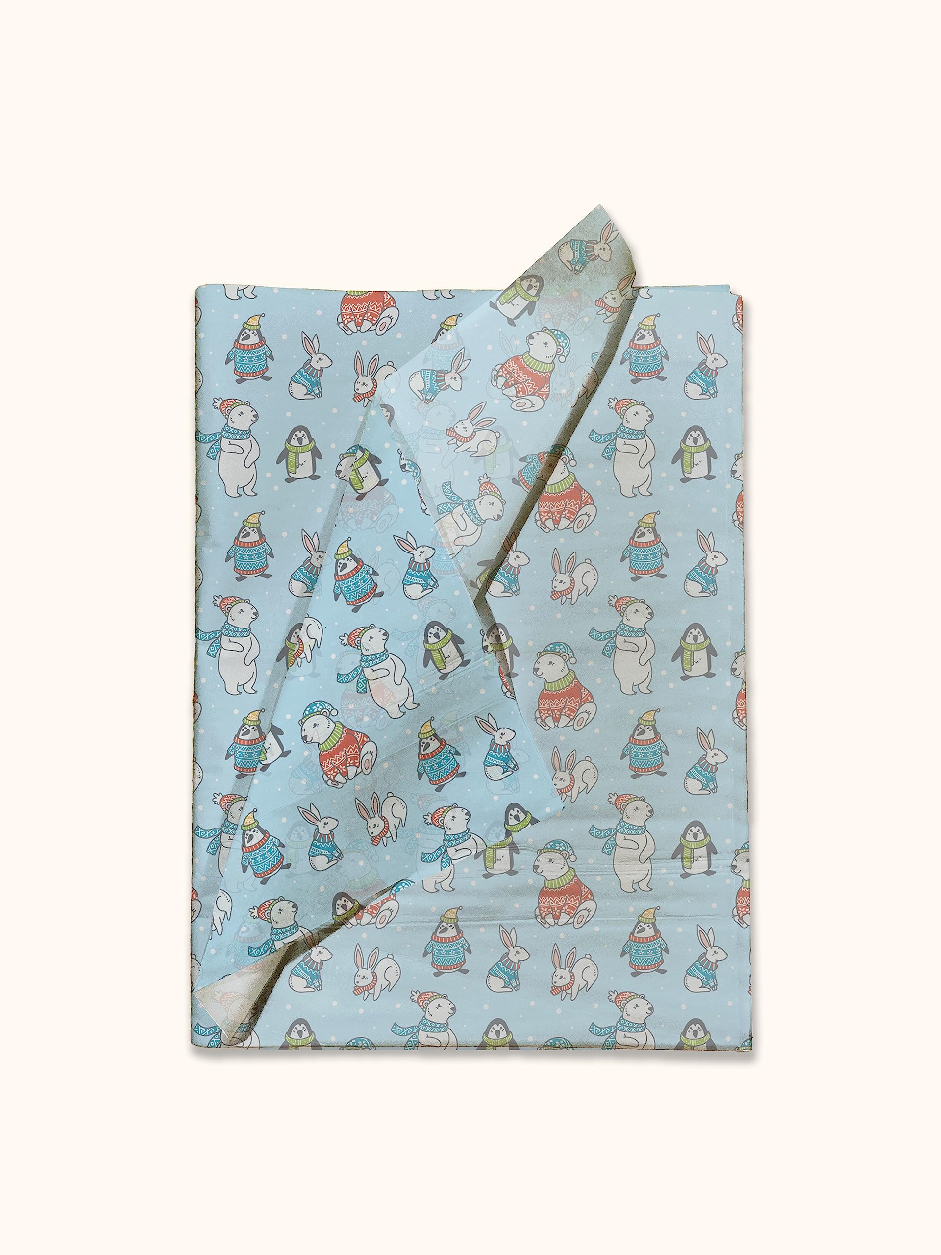 Winter Animals Printed Tissue Paper for Gift Bags or Boxes and Wrapping - Winter Holiday Bulk Decorative Art Tissue Paper for Packaging and Gifting | 24 Sheets 20" x 30"