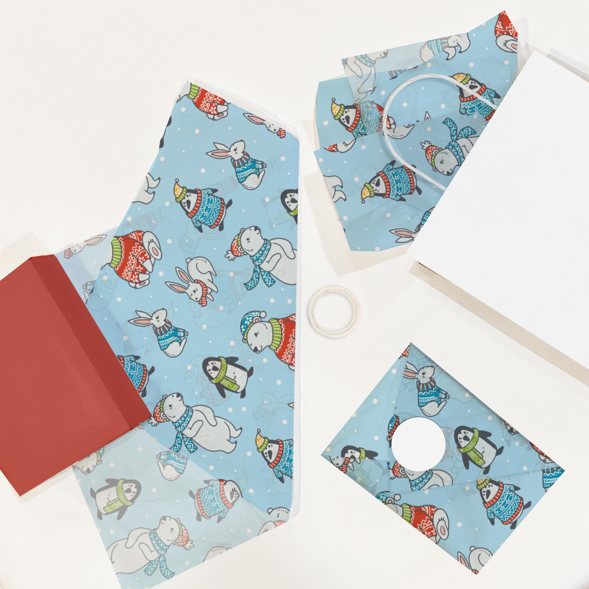 Winter Animals Printed Tissue Paper for Gift Bags or Boxes and Wrapping - Winter Holiday Bulk Decorative Art Tissue Paper for Packaging and Gifting | 24 Sheets 20" x 30"