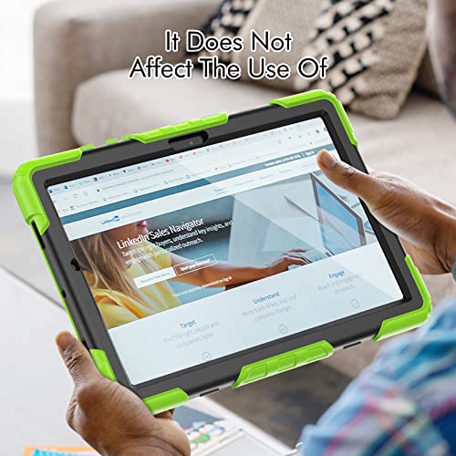 Samsung Galaxy Tab A8 10.5 Inch 2022, [Full-Body][Shock Proof] Protective Case with Pencil Holder and 360 Rotating Hand Strap, Protective Cover with Shoulder Strap (Green)