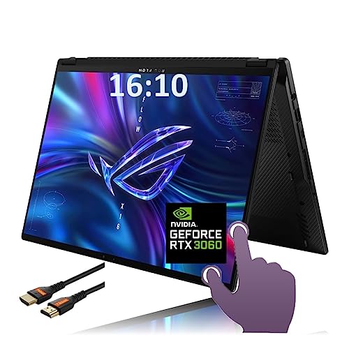 ASUS New ROG Flow 16'' WQXGA Touchscreen Gaming Laptop - AMD R9-6900HS- NVIDIA GeForce RTX 3060 V6G Graphics- DDR5 Memory -MUX- 360-degree adjustability,w/HDMI (64GB RAM|4TB PCIe SSD)