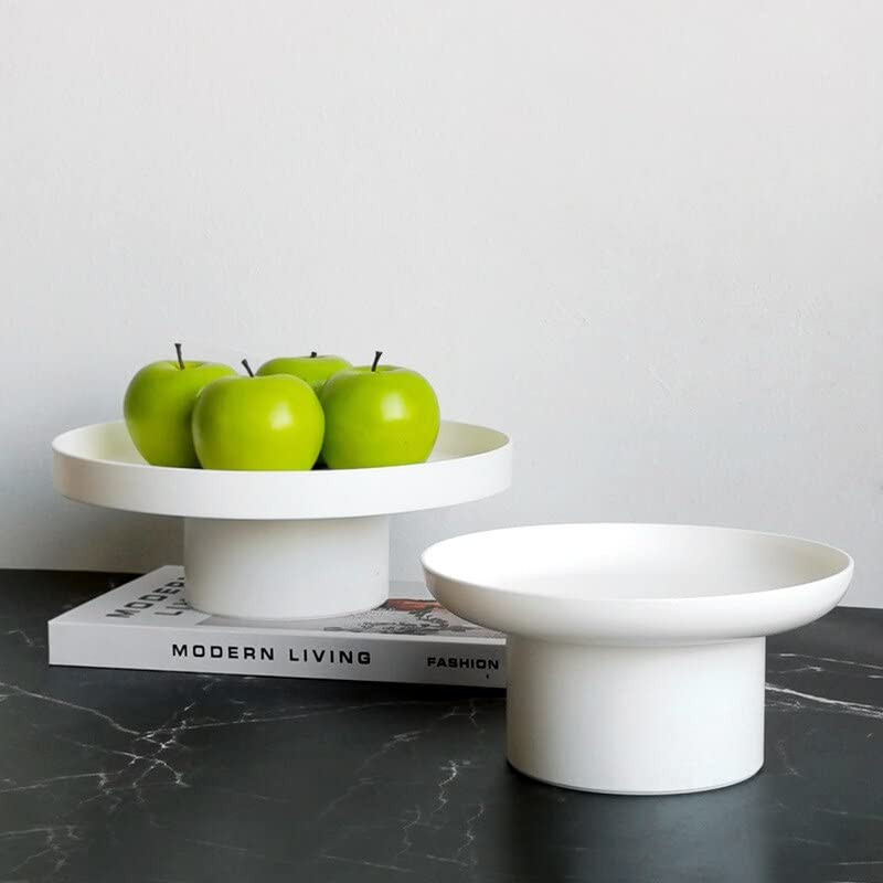 CLSMD Serve Trays 1Pc Solid Round Stand Tray Cake Dessert Fruit Bread Nut Cupcake Holder High Stand Plate Desktop Decor Party Modern Trays Decorative Decorative Tray