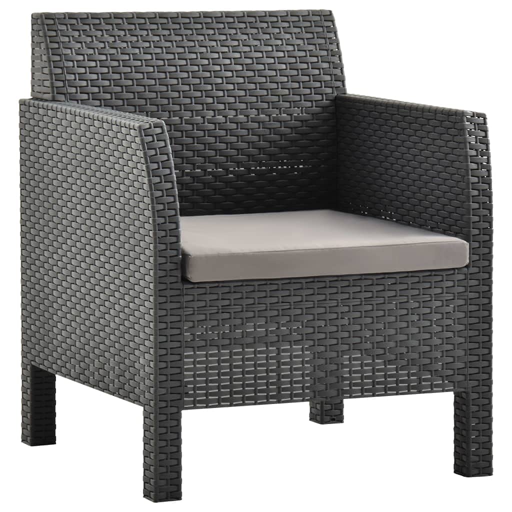 BUKSCYJS Outside Furniture,Patio Chair,Camping Rocking Chairs,Lawn Chairs Folding,Outdoor Chaise Lounge,Rocking Chairs for Outside,Patio Chair with Cushion PP Rattan Anthracite