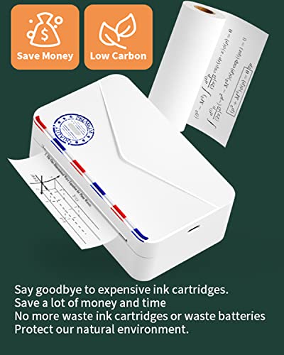 Memoking Thermal Mini Printer - 3" Photo Sticker Printer Machine with Tape 1Roll, M03AS Inkless Bluetooth Printer for Phone&Pad, HD 305DPI Mini Sticker Maker Machine Printer for Photo,Note,Memo Labels