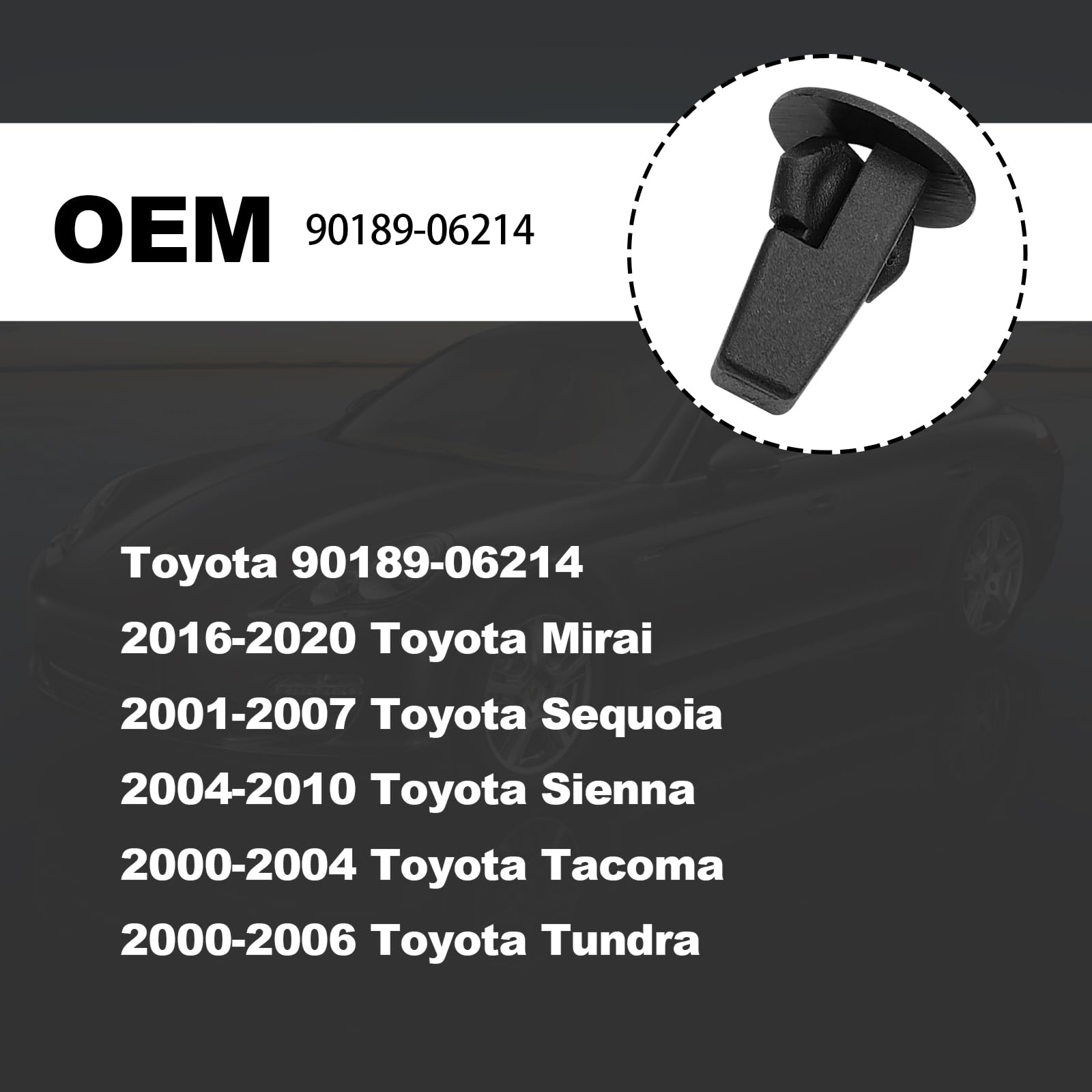 25pcs Fender Liner Screw Grommet Replacement Compatible with Toyota Tacoma Tundra, Bumper Cover Clips Grommet Screw Retainer Fastener Rivet 90189-06214