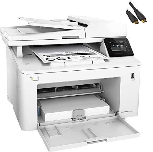 HP Laserjet Pro MFP M227fdw All-in-One Wireless Laser Printer, Print Scan Copy Fax, Auto 2-Sided Printing, 30 ppm, 1200 x 1200 dpi, Compatible with Alexa, Ethernet - with Wulic Printer Cable
