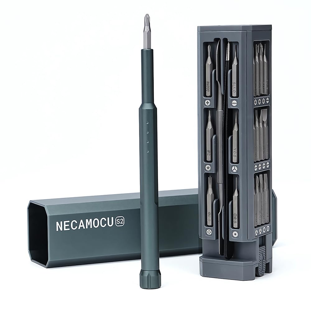 NECAMOCU Precision Screwdriver Set with Toughest S2 Bits, Durable 46 in 1 Mini Magnetic Repair Tool Kit for Electronics, Small Screwdriver Set for Computer, Phone, Laptop, Watch, Eyeglasses, Jewelry