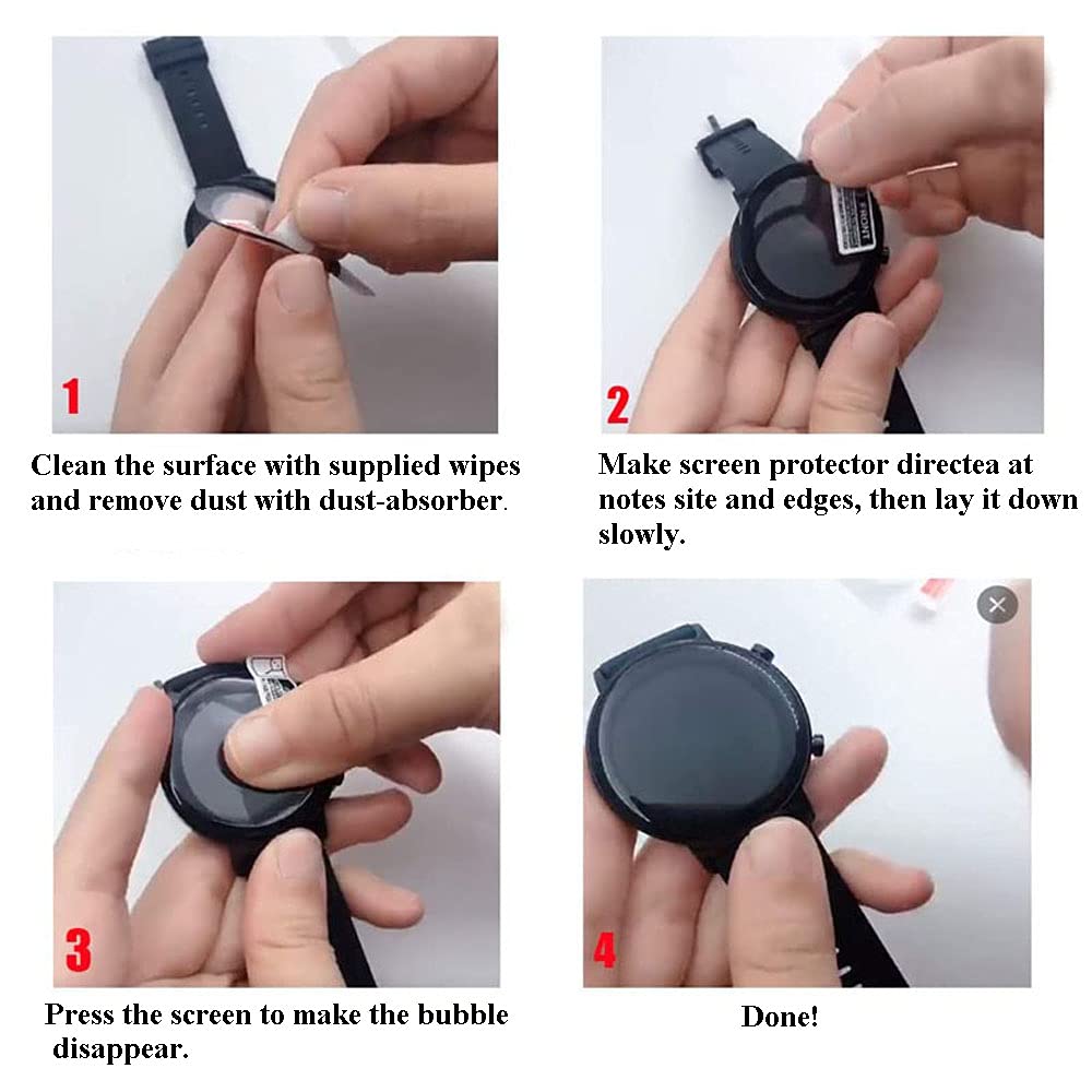 PORRVDP 3D Curved Screen Protector For Huawei Watch FIT 2, 3Pack Soft Smart Watch Protective Film (Not Tempered Glass) [Clear HD] [Full Coverage] [Anti-Scratch] [Ultra Shatterproof]