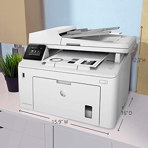HP Laserjet Pro MFP M227fdw All-in-One Wireless Laser Printer, Print Scan Copy Fax, Auto 2-Sided Printing, 30 ppm, 1200 x 1200 dpi, Compatible with Alexa, Ethernet - with Wulic Printer Cable