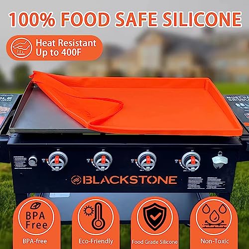 Silicone Griddle Grill Cover for Blackstone, Upgraded Full-edge 28" Heavy Duty Food Grade Mat, Protect Grade from Rodents Insects Debris and Rust, All Season Cooking Protective Cover (28 Inch)
