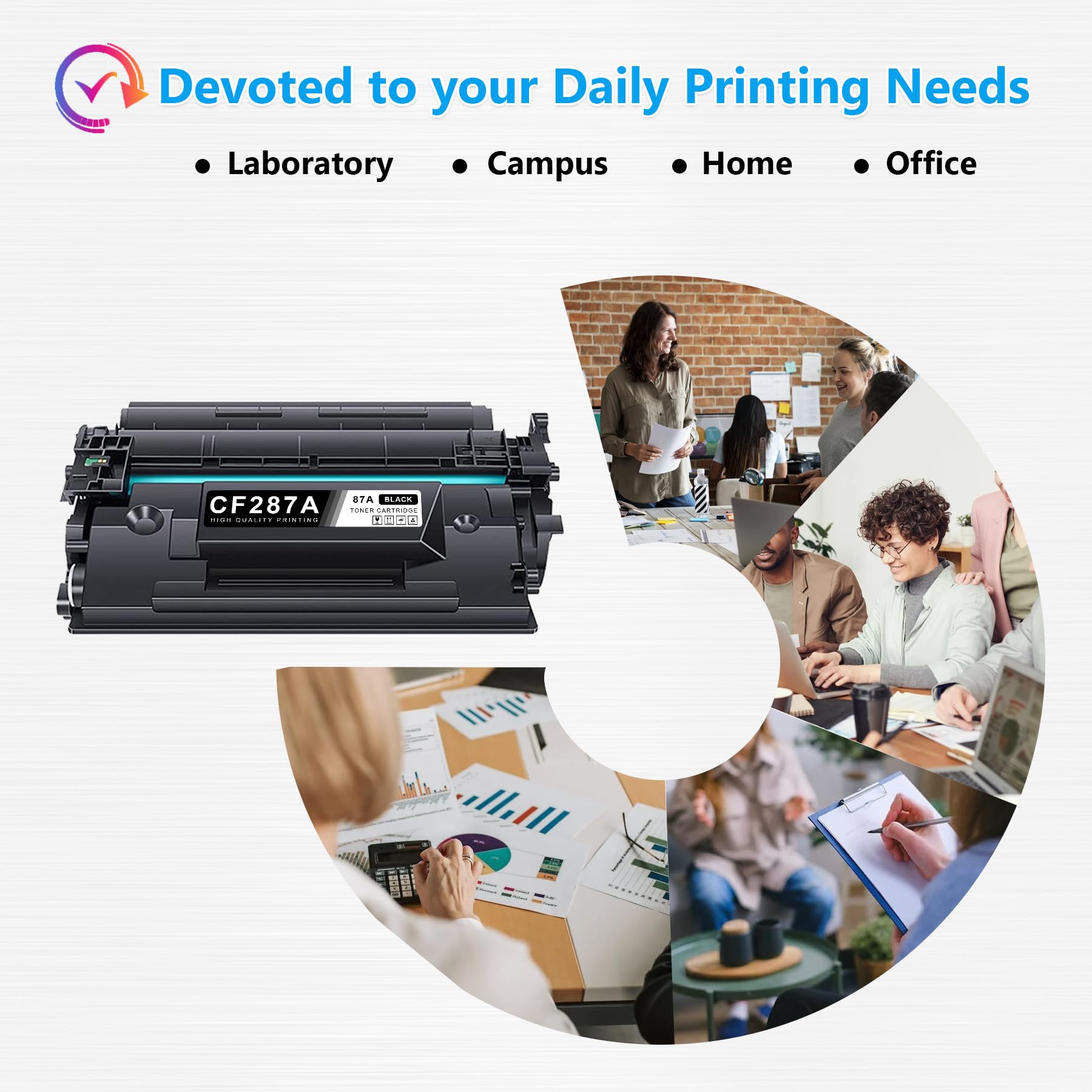 87A Black Toner Cartridge 2-Pack (with Chip) | Replacement for HP87A Black Toner Works with Laser Managed M506xm, Enterprise M506 Series, Pro M501 Series, Flow MFP M527 Series Printer | 87A CF287AD