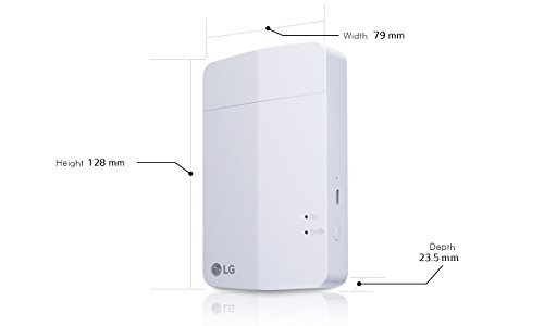 New LG PD251 Portable Mobile Pocket Photo Printer 3 [White] (Follow-up Model of PD241 and PD239) Bluetooth Wireless Printing for iOS, Android and Windows OS