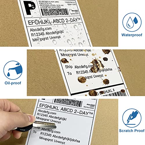 POLONO Shipping Label Printer Gray, 4x6 Thermal Label Printer for Shipping Packages, Commercial Direct Thermal Label Maker, Shipping Label, 4 x 6 Direct Thermal Labels, 220 Labels × 4 Rolls