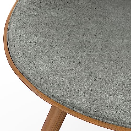 SIMPLIHOME Malden Dining Chair in Distressed Grey Vegan Faux Leather, 22.8"W x 20.9"D x 30.9"H, Mid-Century Modern Wood Back Chair for Dining Room