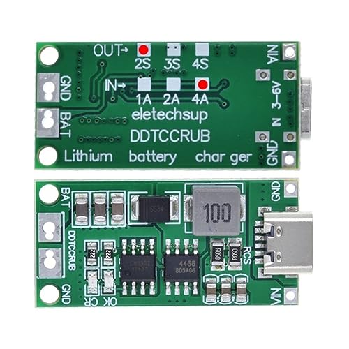 ANMBEST 2PCS 2S 4A Type-C to 8.4V Step-Up Boost LiPo Polymer Li-Ion Charger 7.4V 18650 Lithium Battery with LED Indicator for Electronic DIY