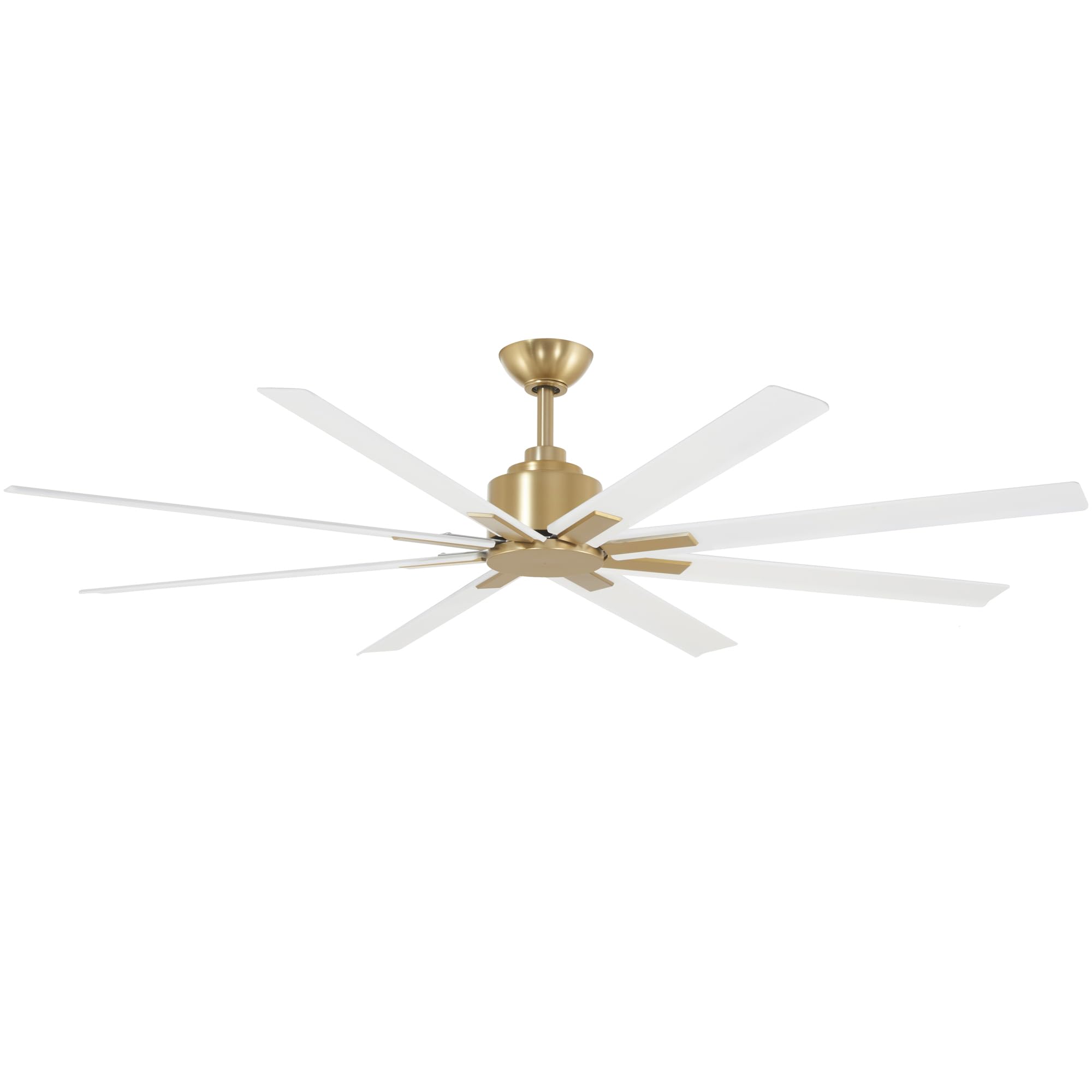 MINKA-AIRE F896-65-SBR/WHF Xtreme H2O 65 Inch DC Motor Outdoor Ceiling Fan with Remote Control in Soft Brass Finish with Flat White Blades