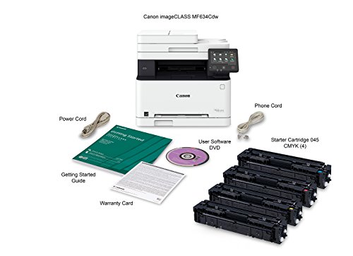 Canon Color imageCLASS MF634Cdw (1475C005) All-in-One, Wireless, Duplex Laser Printer, 19 Pages Per Minute (Comes with 3 Year Limited Warranty), Works with Alexa