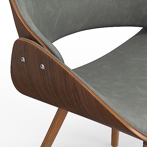 SIMPLIHOME Malden Dining Chair in Distressed Grey Vegan Faux Leather, 22.8"W x 20.9"D x 30.9"H, Mid-Century Modern Wood Back Chair for Dining Room