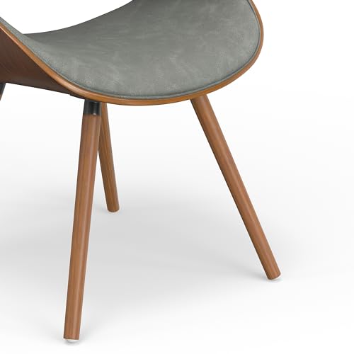SIMPLIHOME Malden Dining Chair in Distressed Grey Vegan Faux Leather, 22.8"W x 20.9"D x 30.9"H, Mid-Century Modern Wood Back Chair for Dining Room