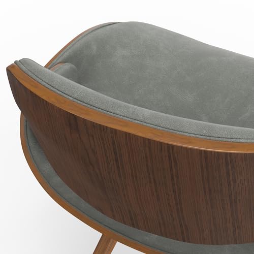 SIMPLIHOME Malden Dining Chair in Distressed Grey Vegan Faux Leather, 22.8"W x 20.9"D x 30.9"H, Mid-Century Modern Wood Back Chair for Dining Room