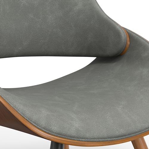 SIMPLIHOME Malden Dining Chair in Distressed Grey Vegan Faux Leather, 22.8"W x 20.9"D x 30.9"H, Mid-Century Modern Wood Back Chair for Dining Room