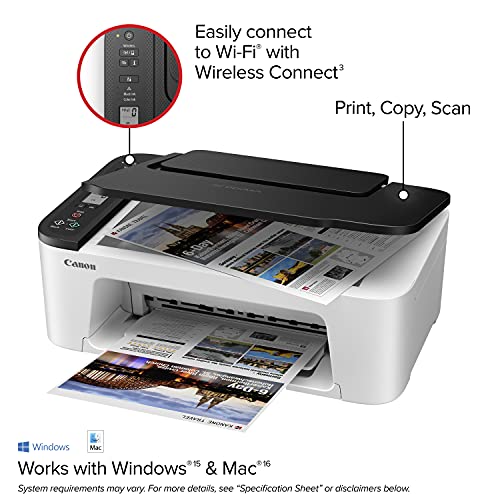 Canon PIXMA TS35 22 Series Wireless Color Inkjet All-in-One Printer - Print Copy Scan - Mobile Printing - Up to 50 Sheets Paper Tray - Up to 4800 x 1200 dpi - 1.5" LCD Display + HDMI Cable