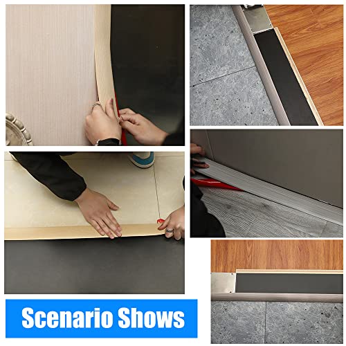 Floor Transition Strip 2" Wide Vinyl Floor Self Adhesive Flat Vinyl Flooring Laminate Floor Strip with Strong Backing for Joining Floor Gaps (3.3Ft,Grey Wood)