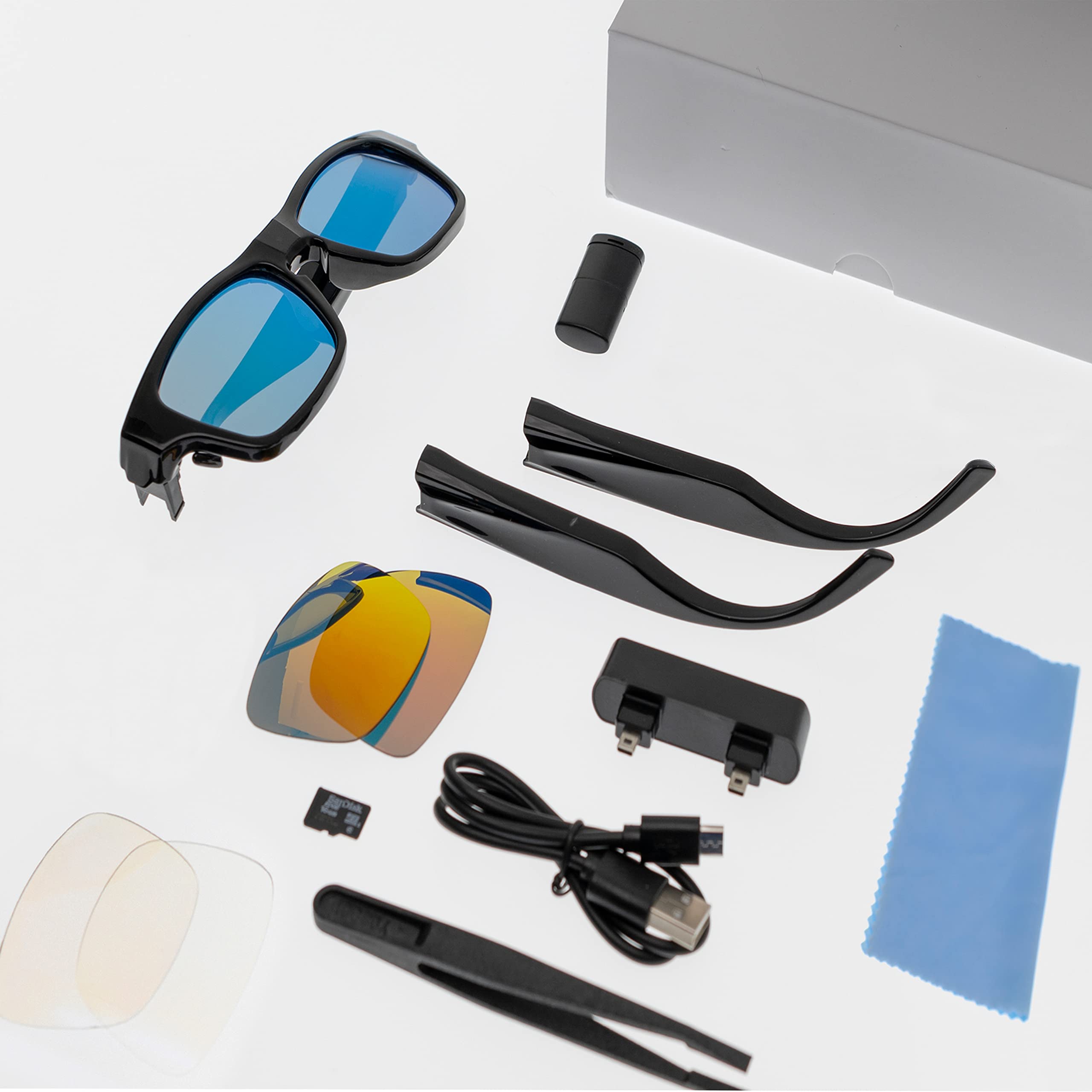 ViView Camera Sunglasses Touch Control,1080P Video Recording Camera Glasses,Ultra Long 115 Mins Runtime Glasses with Camera for Fishing Driving Riding Hiking (G5-64gig)