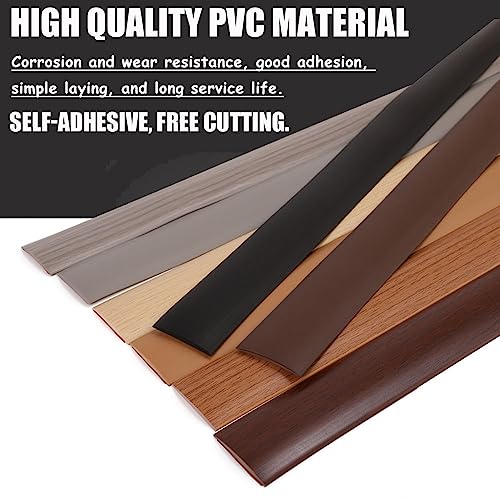 Floor Transition Strip 2" Wide Vinyl Floor Self Adhesive Flat Vinyl Flooring Laminate Floor Strip with Strong Backing for Joining Floor Gaps (3.3Ft,Grey Wood)