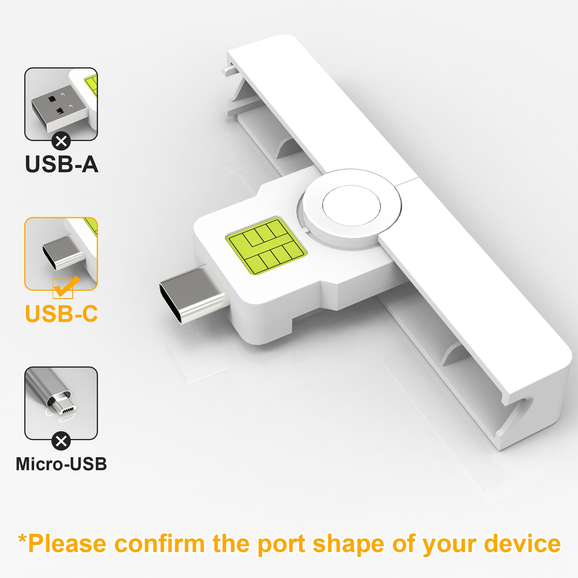 Type C Mini Foldable CAC Card Reader Military, Smart Card Reader DOD Military USB Common Access CAC, Compact PIV & Credit & ID Chip Card Reader, Compatible with Windows and Linux