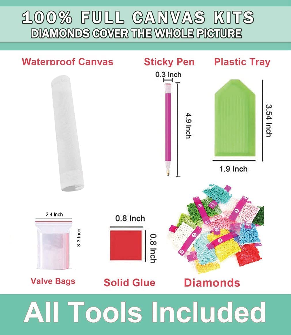 6 Pack Christmas Diamond Painting Kits for Adults ，5D DIY Diamond Art Full Round Drill Crystal Rhinestone Crafts - Gem Art Paint with Diamonds for Gift and Home Wall Decor 12X16Inch