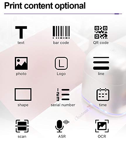 PEKOKO Creative Portable Mobile Color Printer Paperless, Inkjet Printer Mini Printer,Multi-Surface Printer Print on Wood, Paper, Clothes Even On Our Skin