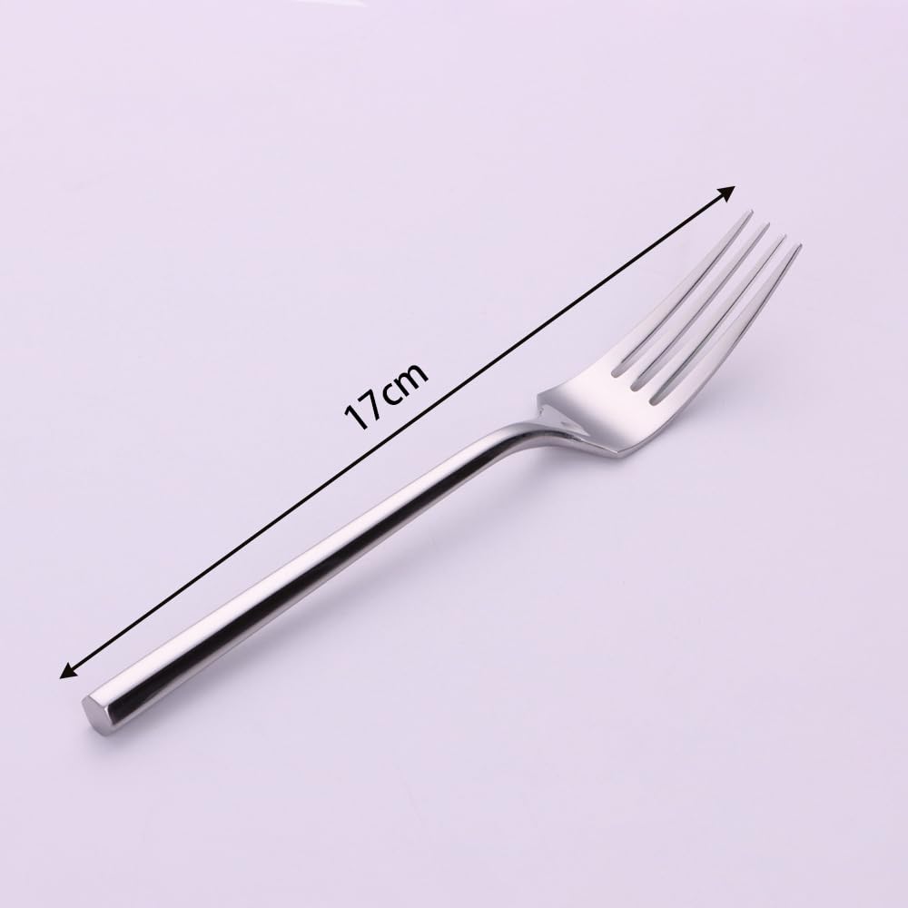 Aimilan 20 Piece Flatware Set Service for 4, 18/10 Stainless Steel Hexagonal diamond Handle Silverware Set, Thickened tableware Cutlery Set, Mirror Polished, Dishwasher Safe