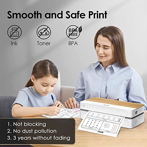 iDPRT Thermal Printer, Wireless Printer Inkless HD Printing in 3S, 100 Paper Loading, Auto Cutting, Compact Design, Support 8.26" X 11.69" A4 Thermal Paper, Small Printer for Home Use, Office