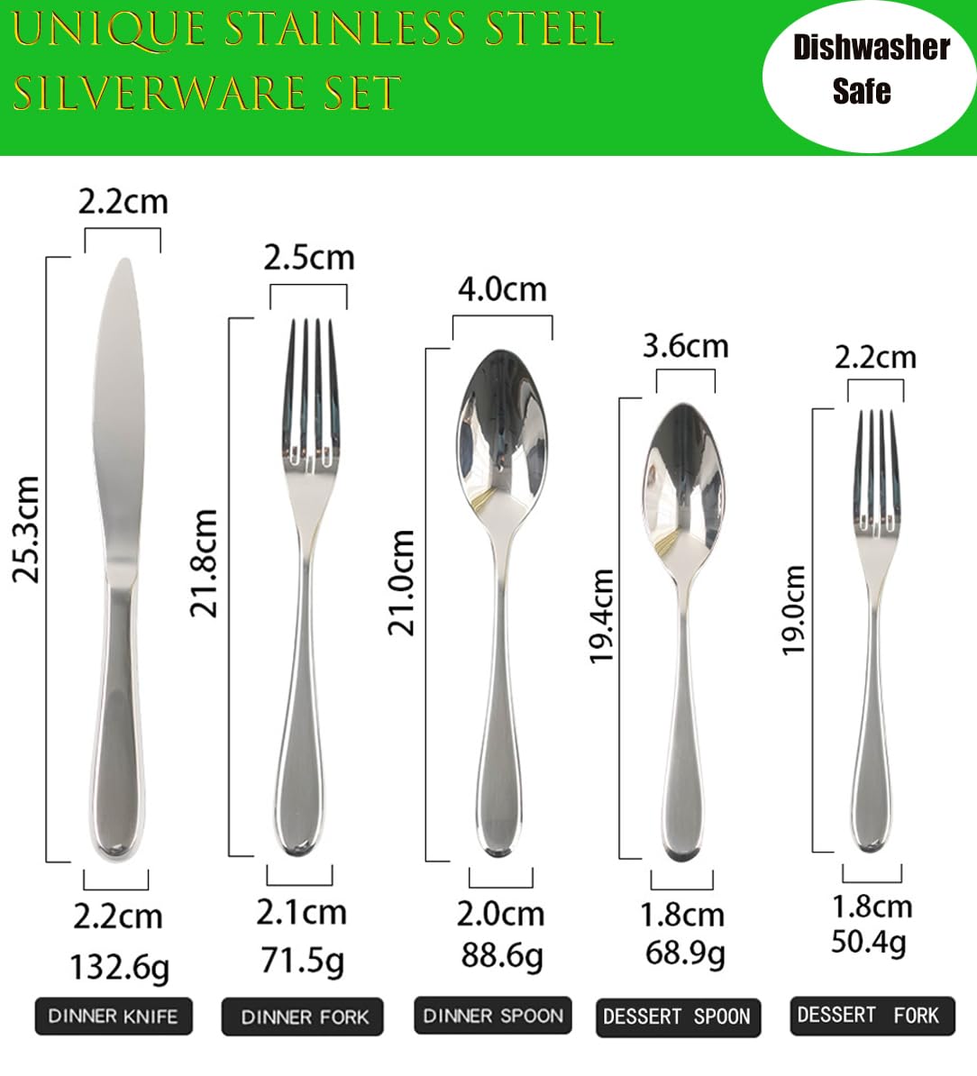 Thomaso 40 Piece Modern Cutlery Silverware Sets for 8,1810 Stainless Steel Flatware,Silver Forks and Spoons Silverware Set,Unique Thicken Handle Utensil Set,Dishwasher Safe