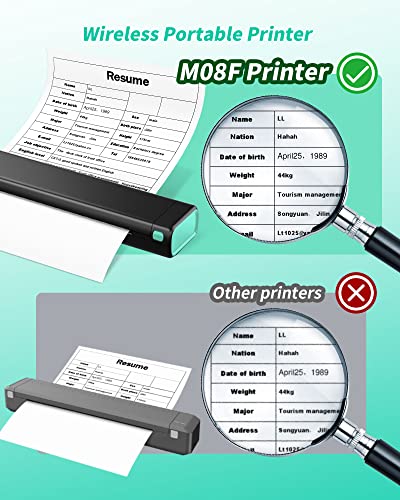 Itari Portable Printer Wireless for Travel, M08F-Letter Bluetooth Mobile Printer Support 8.5" X 11" US Letter, Inkless Thermal Compact Printer, Compatible with Android and iOS Phone & Laptop