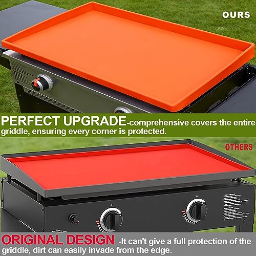 Upgraded Griddle Cover Mat for 28 Inch Blackstone Griddle, Full-edge Griddle Silicone Protective Mat, Heavy Duty Food Grade Silicone Grill Cover Protect Your Griddle from Insects, Debris and Rust