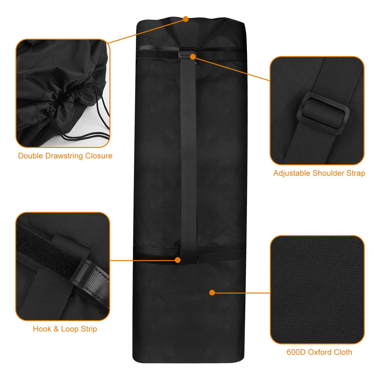 Cosmos Pickleball Net Storage Bag Pickle Ball Equipment Carry Bag Badminton Net Case Boundary Line Carrying Bag for Game Equipment Accessories Storage in Driveway Backyard (Mesh Net NOT Included)