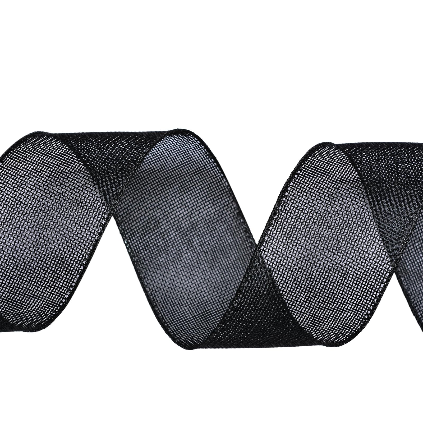 Ribest Burlap Black Wired Ribbon, 2 1/2 inch 10 Yard, Jute Ribbon for Decoration Bows Craft Gift Wrapping Wreath Sewing
