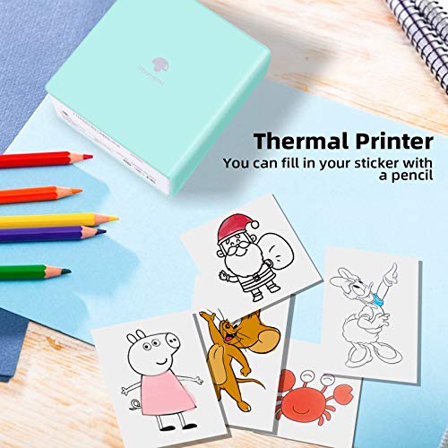 Phomemo M02 Wireless Pocket Thermal Sticker Maker, Portable Bluetooth Photo Printer Sticker Mini Printer Mobile Printer, Compatible with iOS and Android, for Print Photo, Journal, Fun, Black and White